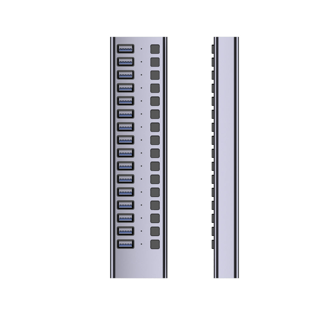 מפצל protec dm284 16 port usb3.0 כולל טעינה ושנאי – Powercon